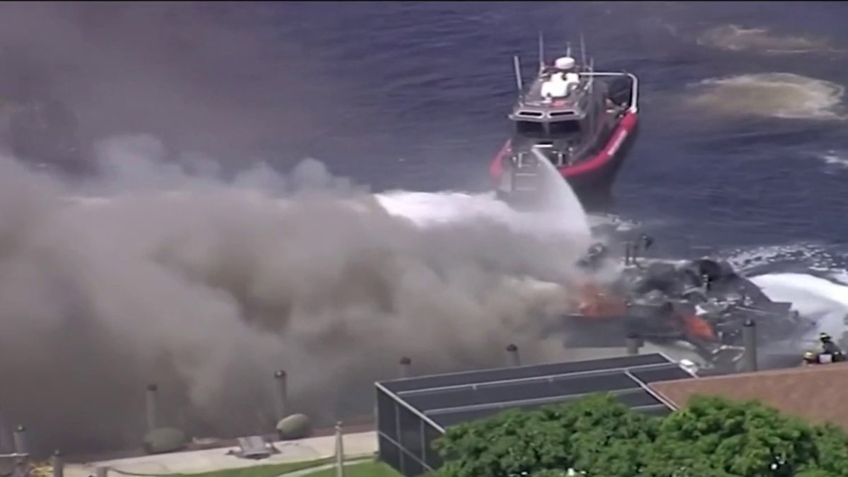 Sofocan incendio tras explosión de un bote en Dania Beach – Telemundo ...