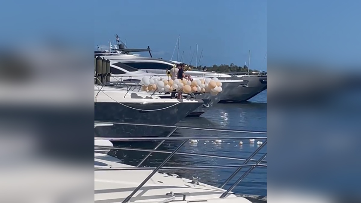 Video muestra a tripulantes de un bote lanzando globos como desechos al ...