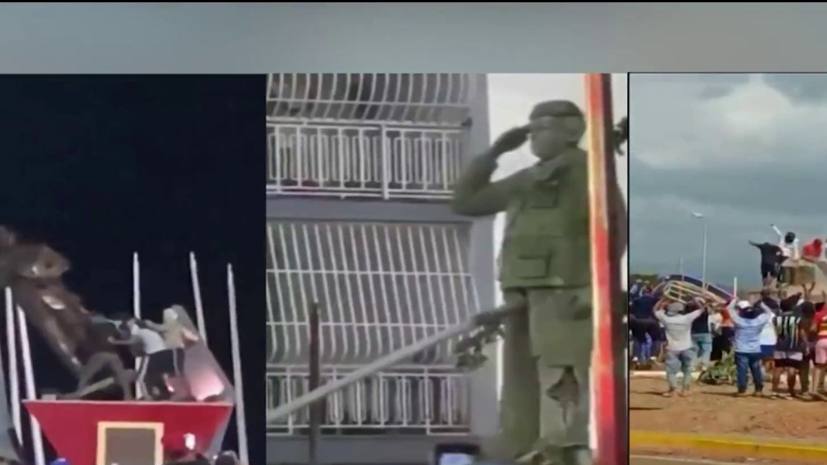 Derriban estatuas de Hugo Chávez en varias ciudades de Venezuela ...