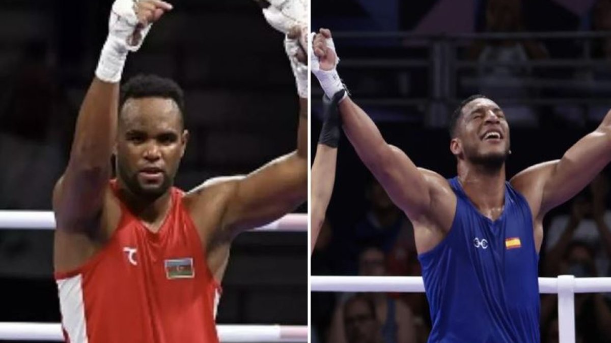 Boxeadores cubanos que representan a Arzebaiyán y a España se ...