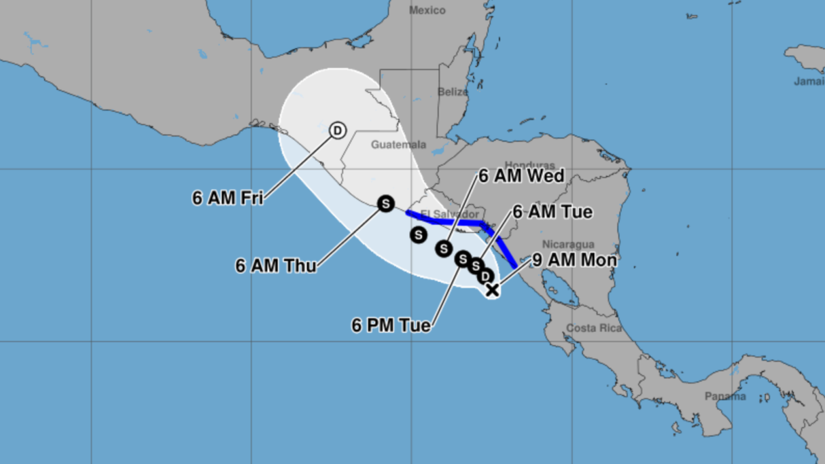Depresión tropical Three-E se forma en las costas de Nicaragua ...